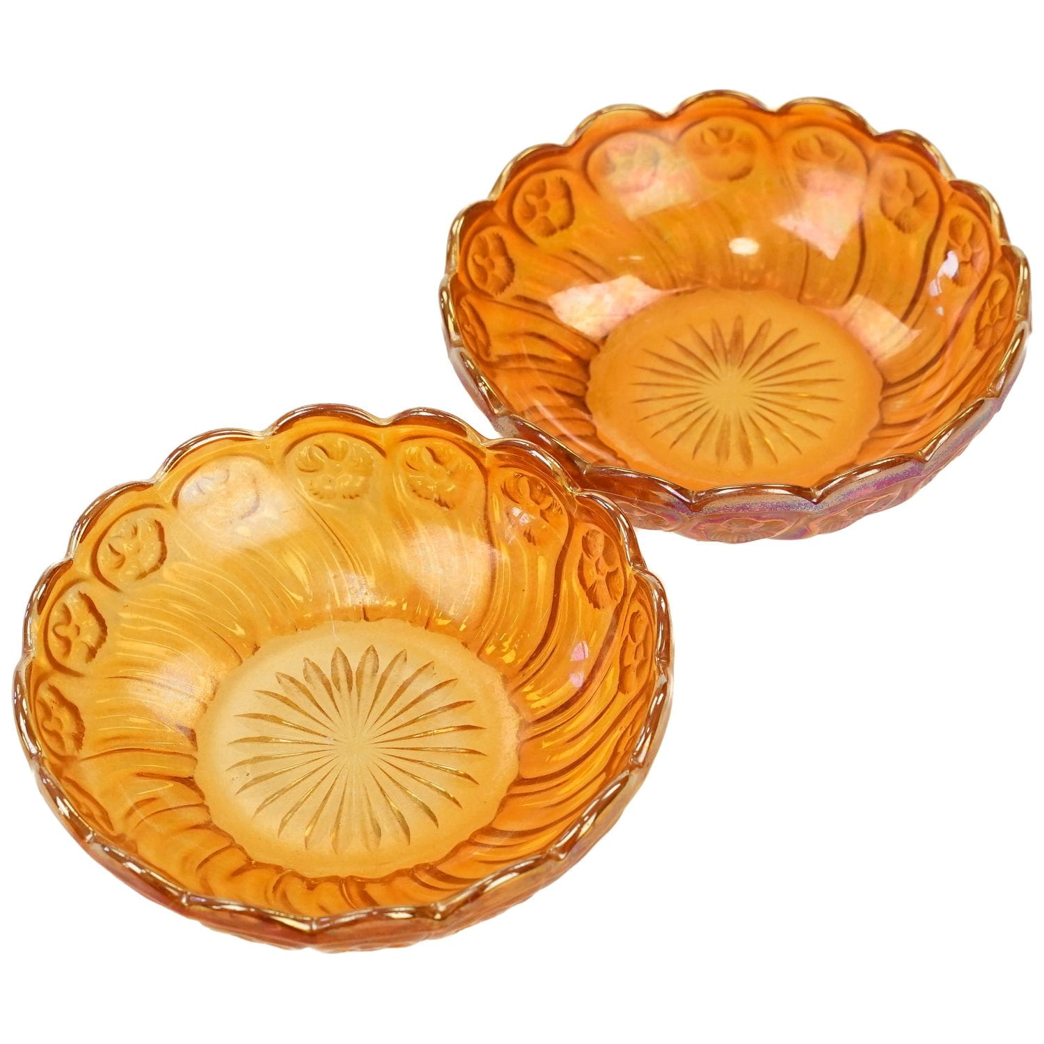 INWALD ELINKE CARNIVAL GLASS IRYZOWANA PARA MISECZEK W KWIATUSZKI ...