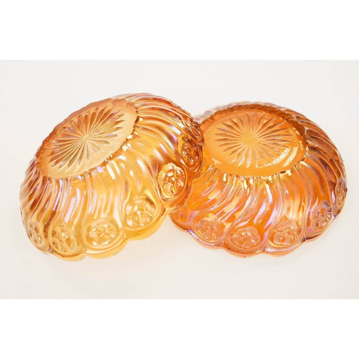 INWALD ELINKE CARNIVAL GLASS IRYZOWANA PARA MISECZEK W KWIATUSZKI ...