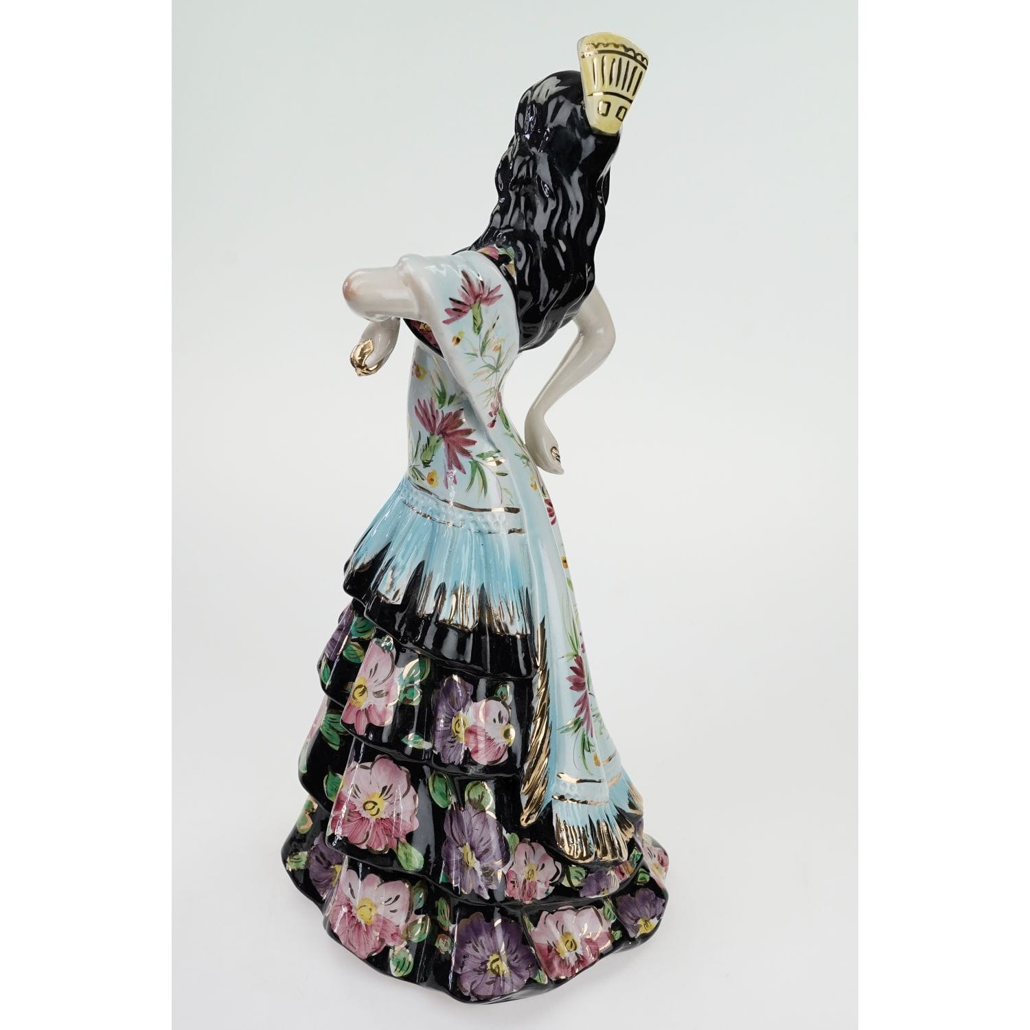 DUŻA PIĘKNA RĘCZNIE MALOWANA FIGURA TANCERKI FLAMENCO Retro-bibelot