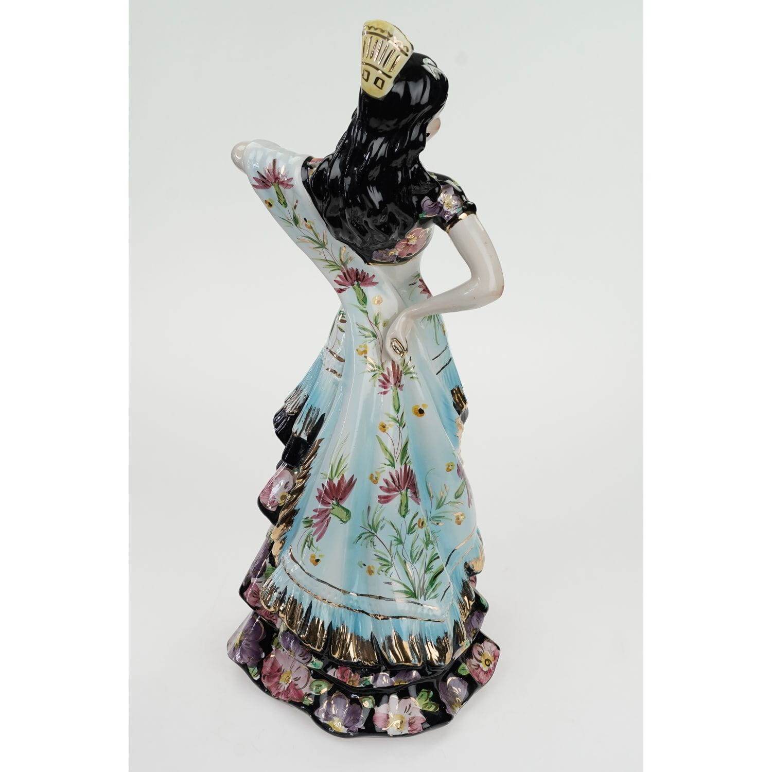 DUŻA PIĘKNA RĘCZNIE MALOWANA FIGURA TANCERKI FLAMENCO Retro-bibelot